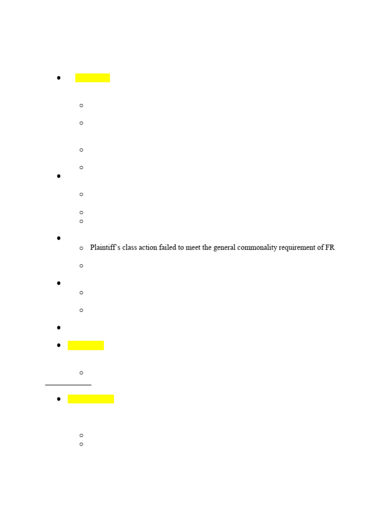 Civil Procedure Class Action & Erie Doctrine Guide | PDF | Deposition ...