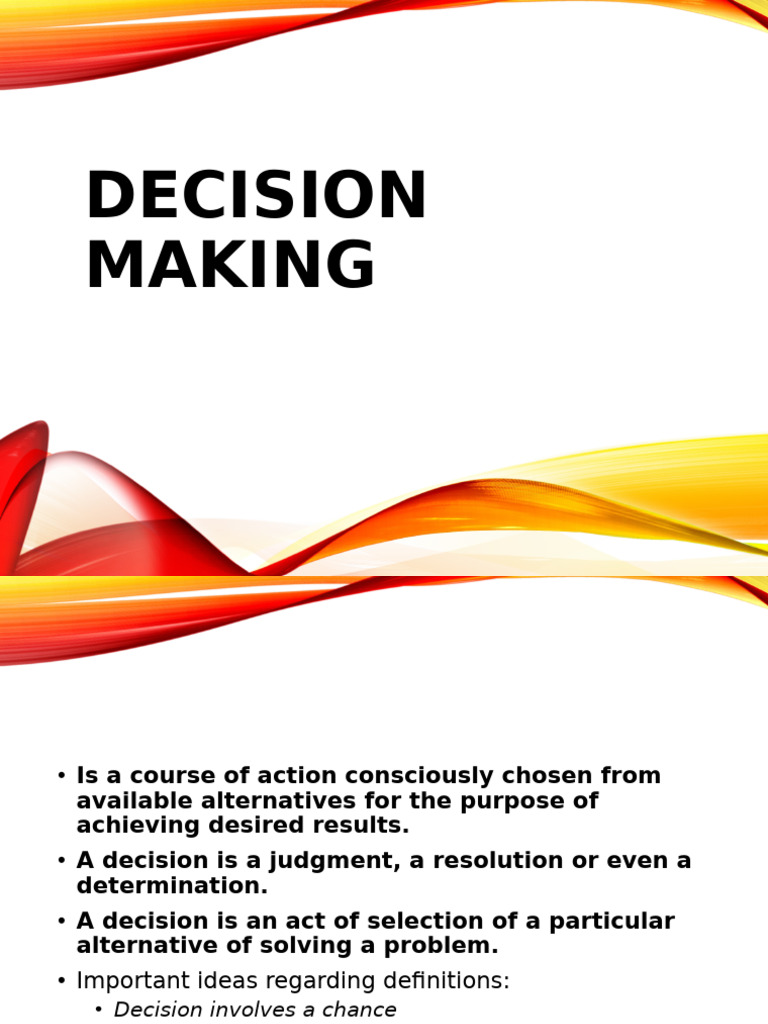Decision making | PDF | Cognition | Psychological Concepts