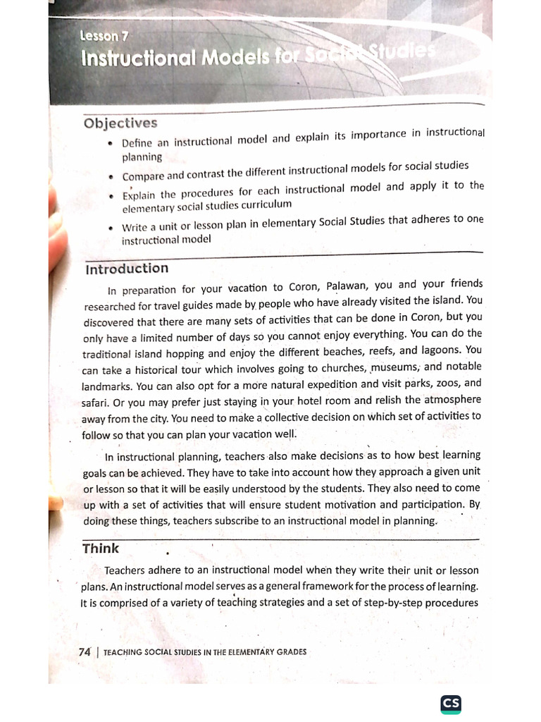 Lesson 7 Instructional Models For Social Studies | PDF