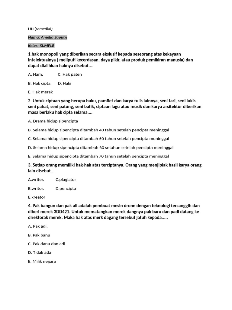 Soal PKK Xi MPLB | PDF
