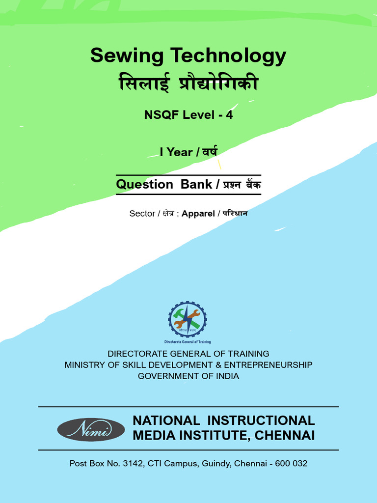 Sewing Technology - Question Bank (Hindi) - 4 - 240320 - 112921 | PDF