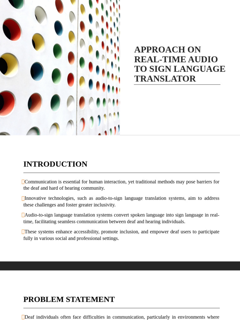 Approach On Real-Time Audio To Sign Language Translator | PDF ...