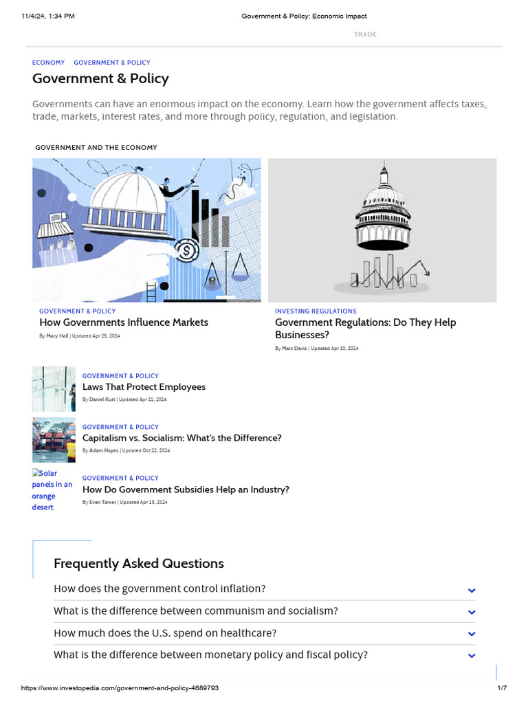 Government & Policy - Economic Impact | PDF | Interest Rates | Loans