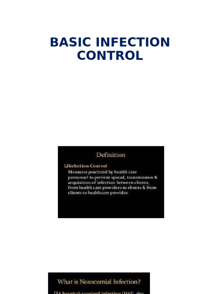 Basic Infection Control | PDF | Hand Washing | Personal Protective ...