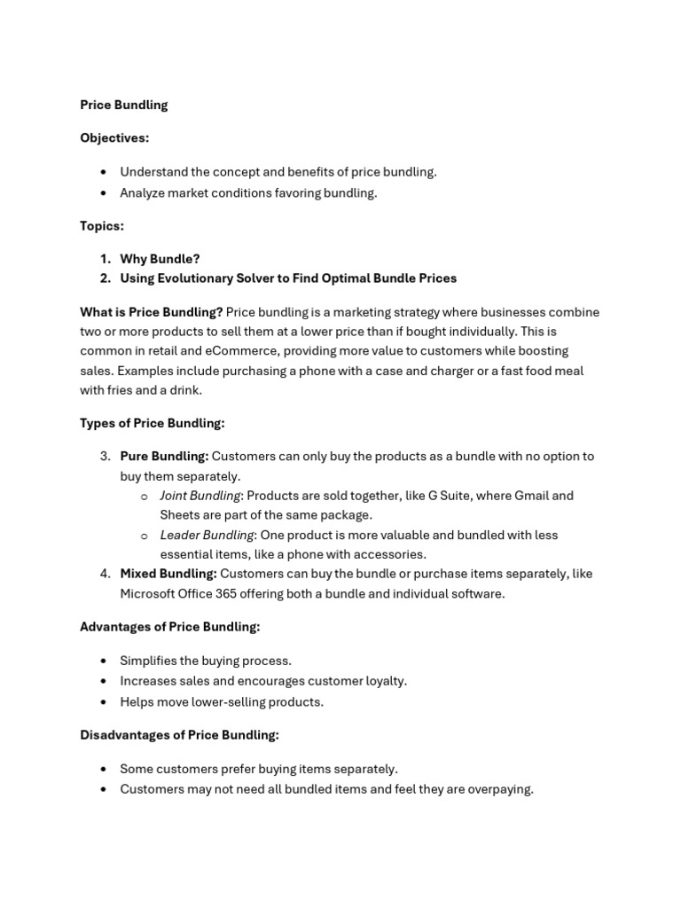 Price Bundling-Ppt&script | PDF | Pricing | Prices