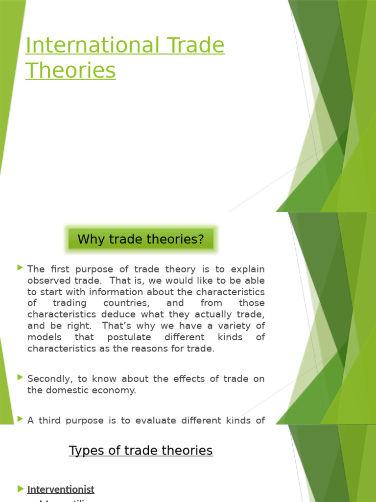 International Trade Theories | PDF | Mercantilism | Trade