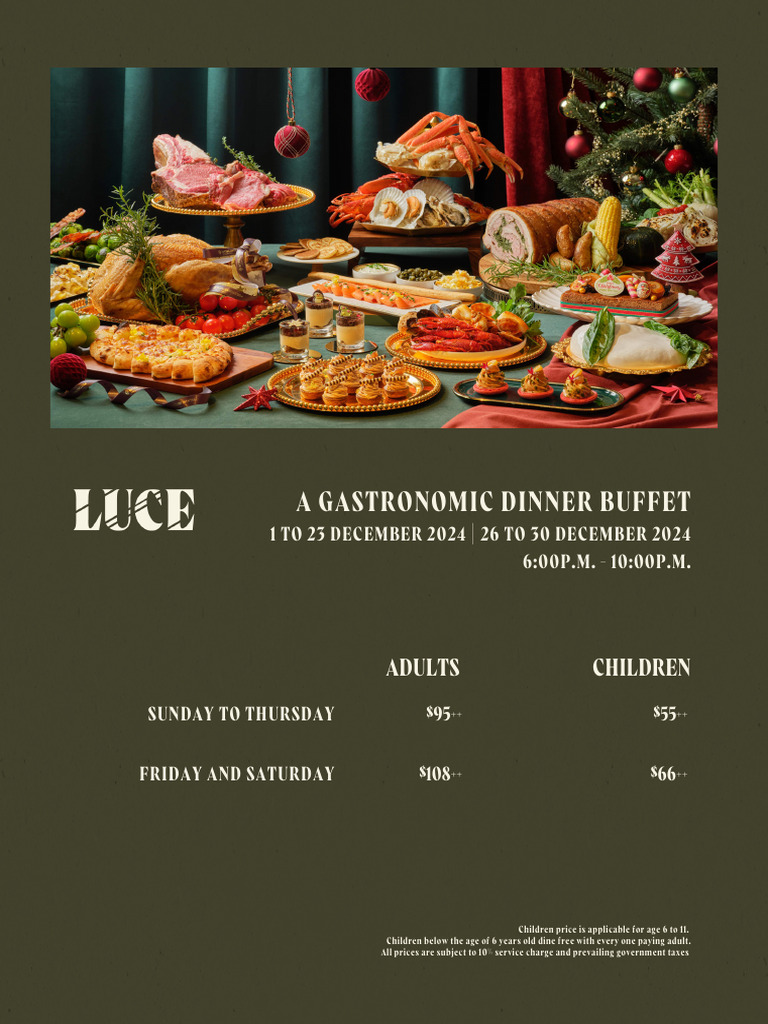 Festive - LUCE Buffet Dinner Menu - 0 | PDF | Sushi | Salad