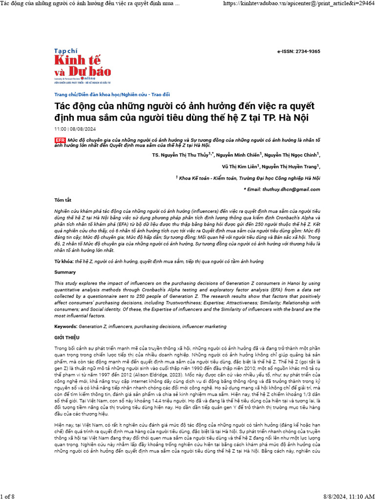 Tác NGC Anh NG NG Icó NHH NG Nvi Craquy T Nhmuas MC Ang I Tiêu Dùng TH H ZT I Tp. Hà N I | PDF