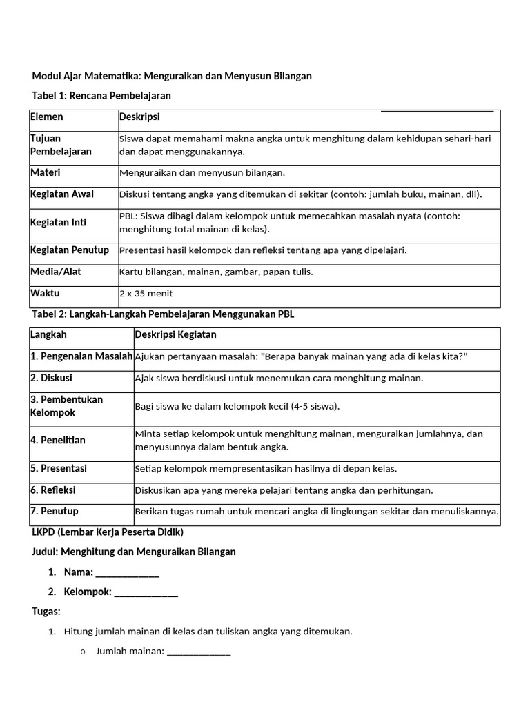 Modul Ajar MTK Lengkap Bab 2 | PDF