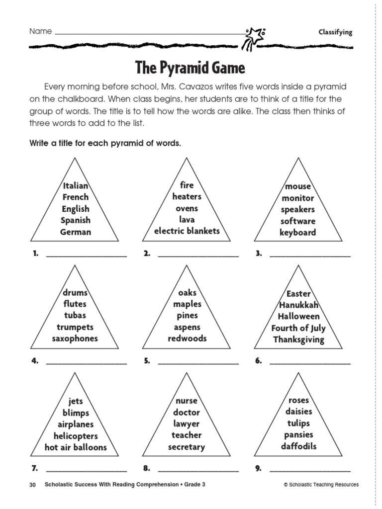 Vocabulary Pyramid Game for Kids | PDF | Language Arts & Discipline