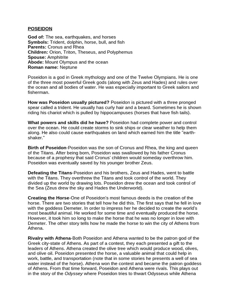 POSEIDON | PDF | Hades | Zeus