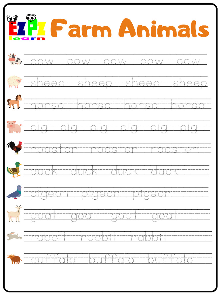 Farm Animals Tracing | PDF