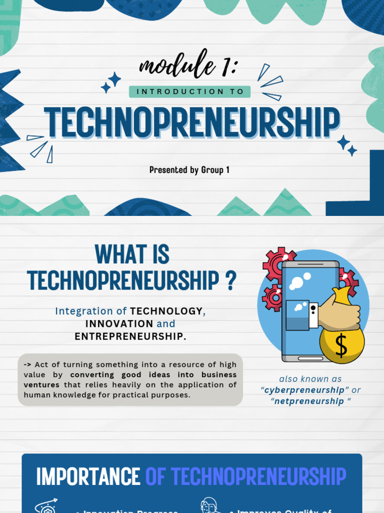 Technopreneurship 101 - Lesson 1 | PDF | Entrepreneurship | Economics