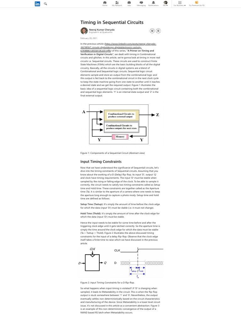 Timing Constraints in Sequential Circuits | PDF | Electrical ...