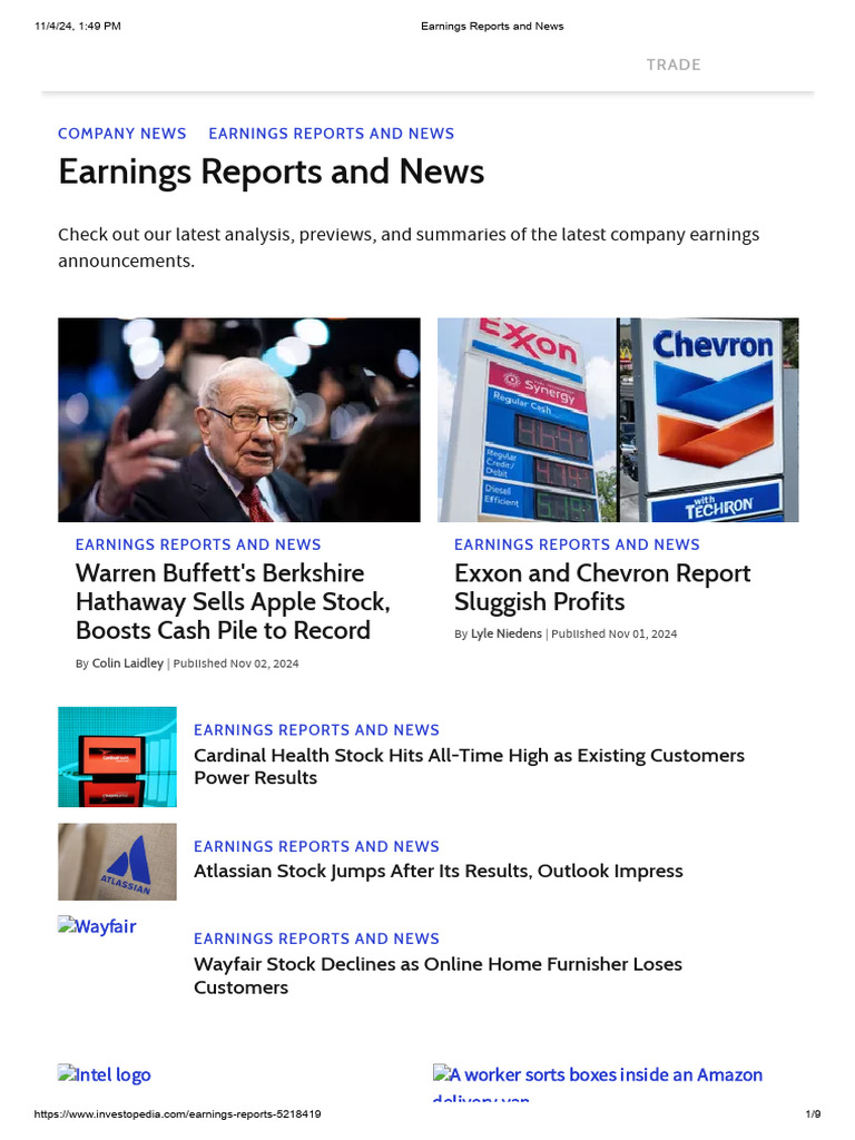 Earnings Reports and News | PDF | Apple Inc. | Microsoft