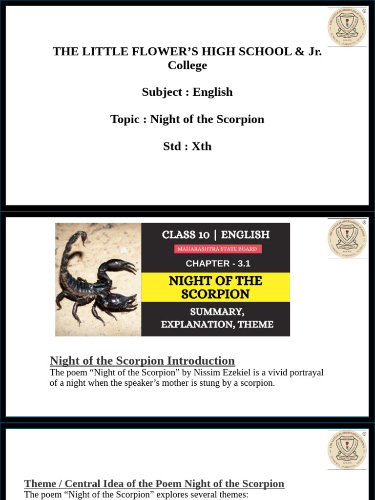 Night of The Scorpion STD 10 | PDF