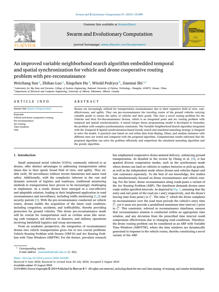 An Improved Variable Neighborhood Search Algorithm Embedded - 2024 ...