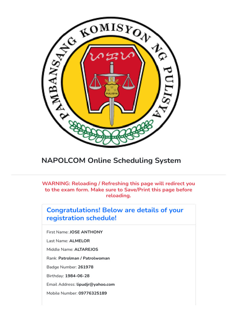 PNP Napolcom Exam App | PDF