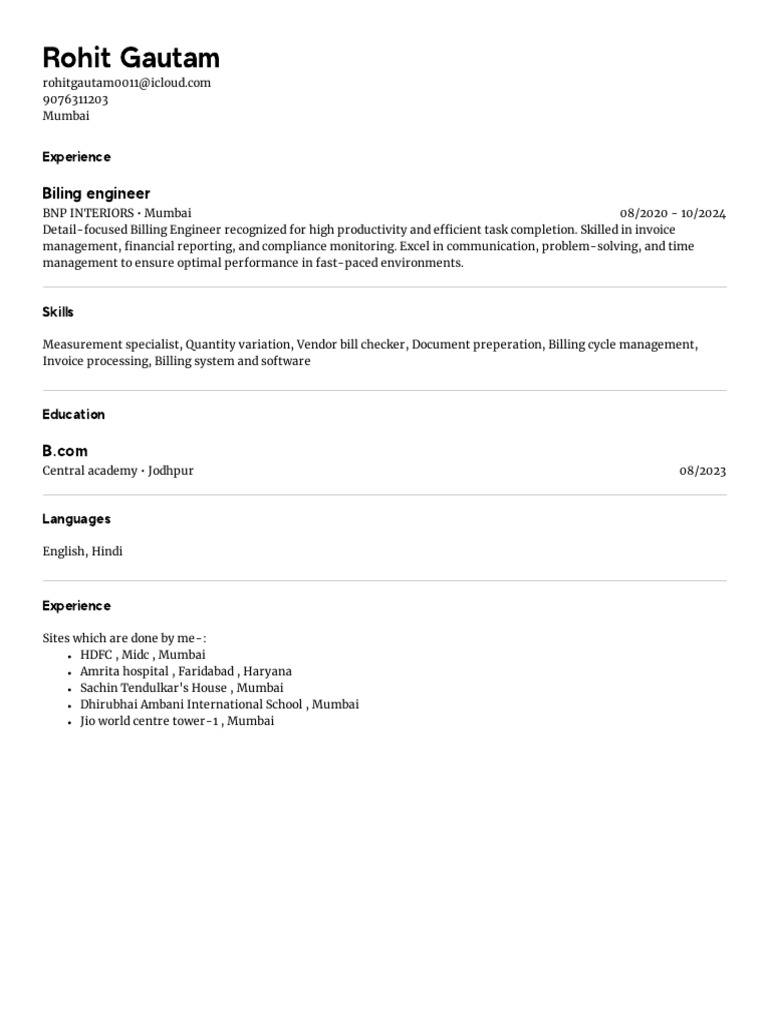 Rohit Gautam Resume | PDF