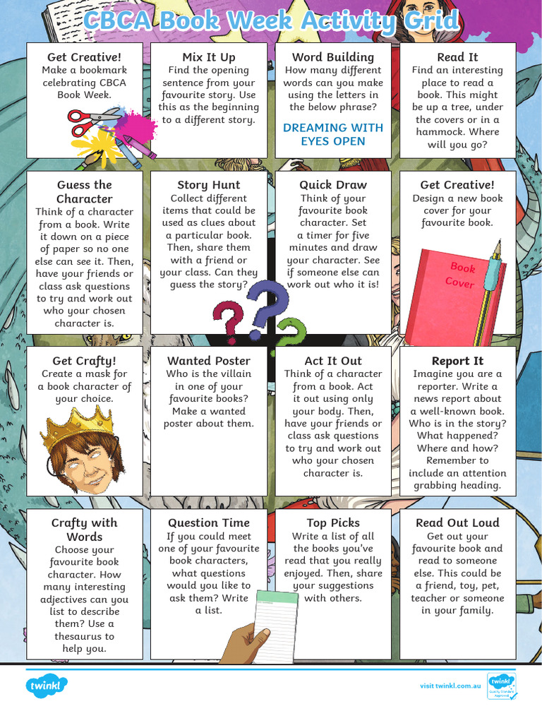 Au T 1655949148 Cbca Book Week Activity Grid Ver 1 | PDF