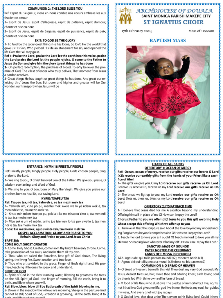 Baptism MASS Ignatius | PDF