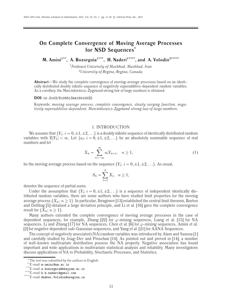 Complete Convergence of NSD | PDF | Mathematical Analysis | Mathematics