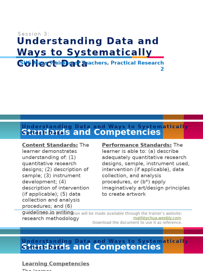 Nderstanding Data and Ways To Systematically Collect It | PDF | Sampling (Statistics) | Validity ...