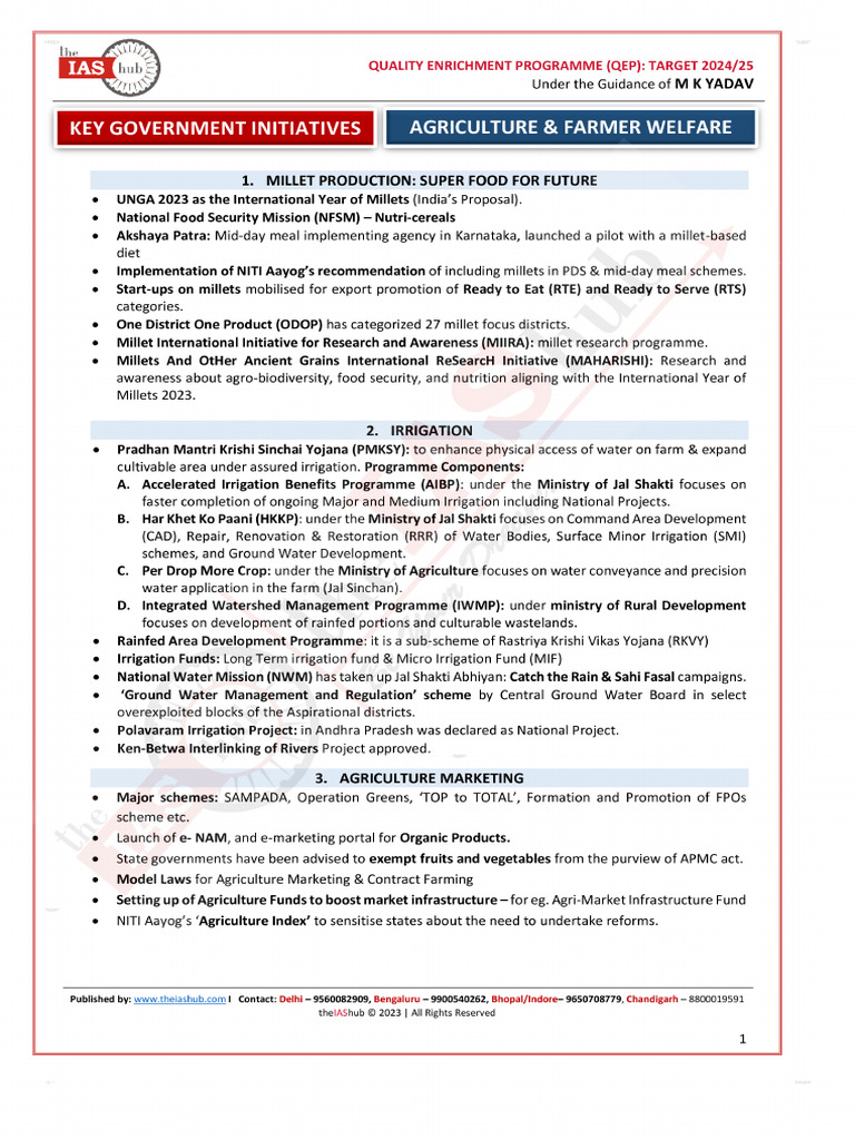 Agri - Additional - Schemes | PDF