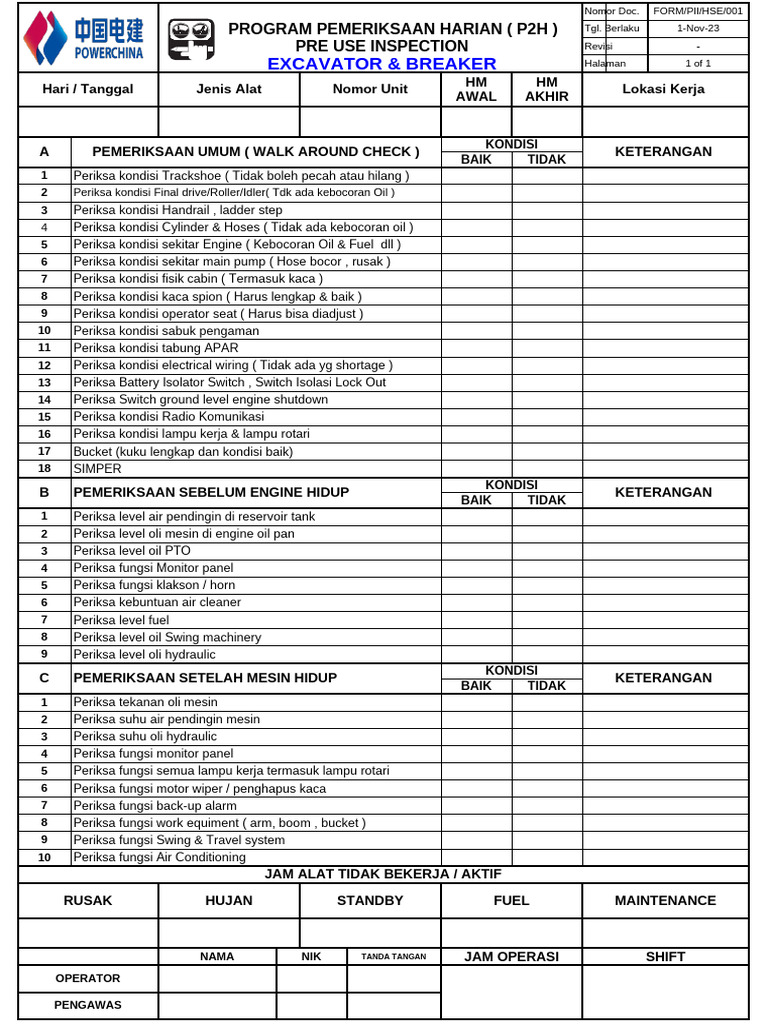 Form p2h Pt. Pii - Cetak | PDF