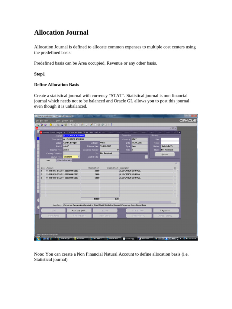 Allocation Journal | PDF | Debits And Credits | Currency