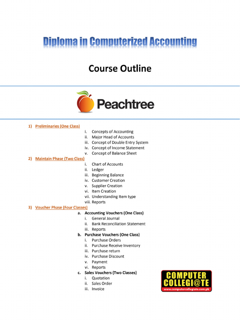 Computerized Accounting Course Outline | PDF