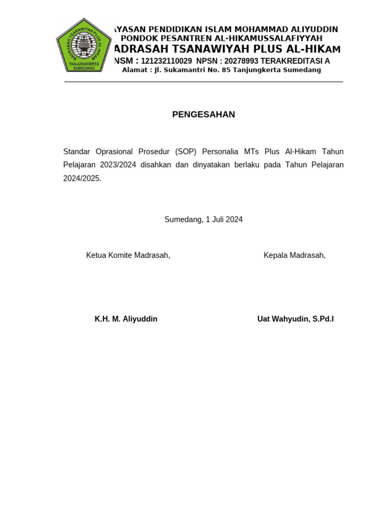 LEMBAR PENGESAHAN Program | PDF | Karier & Perkembangan