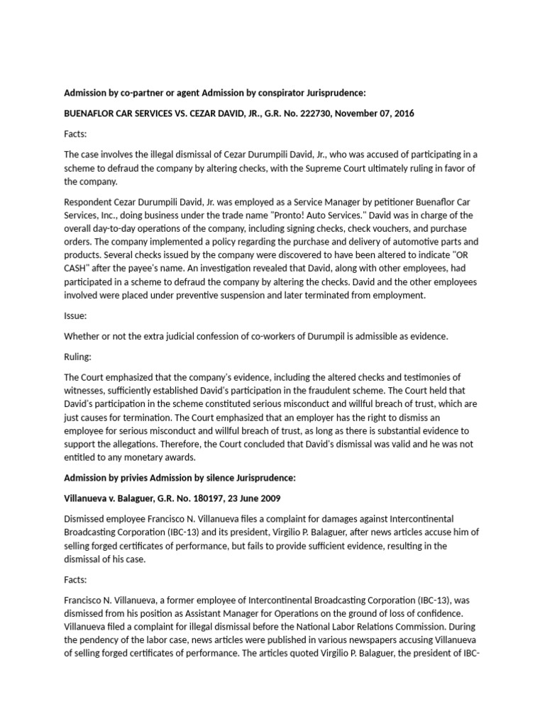 RULE 131 CASES FOR SUBMISSION | PDF | Hearsay | Witness