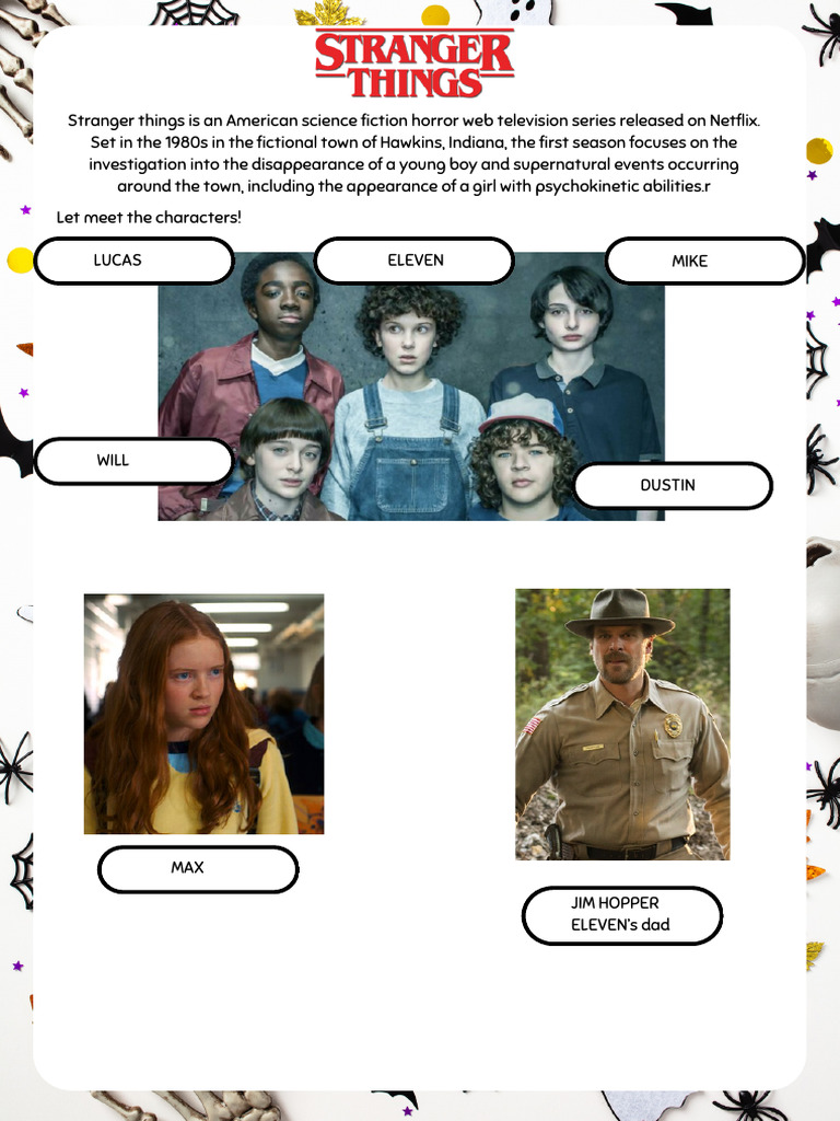 Stranger Things Worksheet | PDF | Halloween