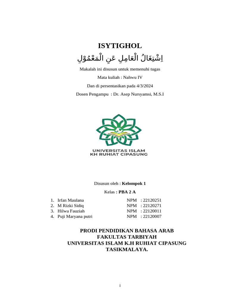 Nahwu 4 Pba 2 A | PDF | Kajian Bahasa Asing | Agama & Spiritualitas