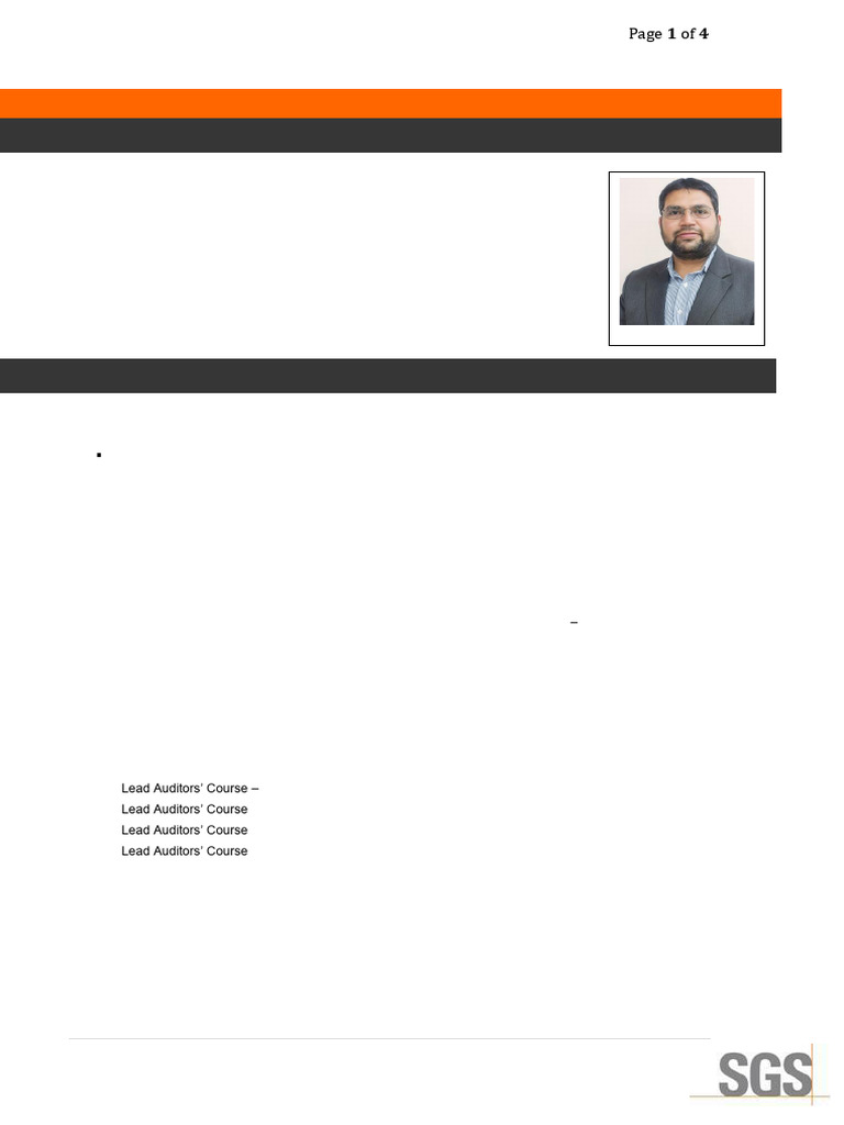 Sajjad SGS Profile | PDF | Occupational Safety And Health | Workplace