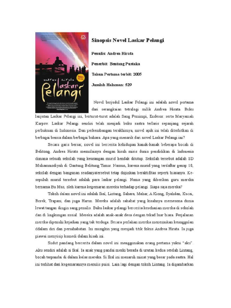 Novel Laskar Pelangi | PDF
