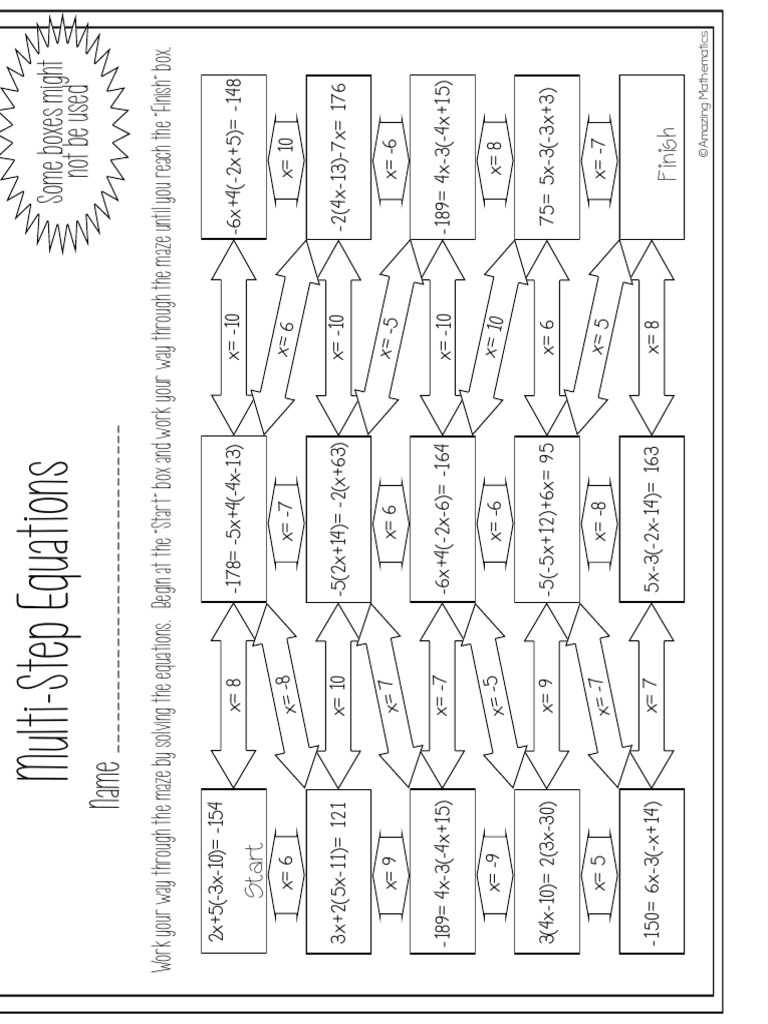 Im2 Equations Maze | PDF