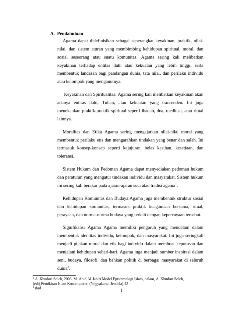 Esai Agama Islam | PDF