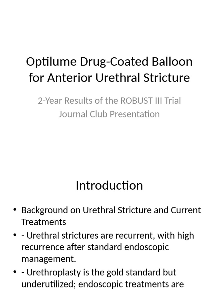 Optilume DCB for Urethral Strictures Results | PDF | Clinical Medicine ...