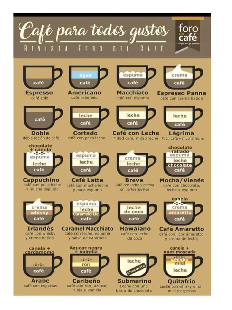 Infografia Tipos de Cafes | PDF