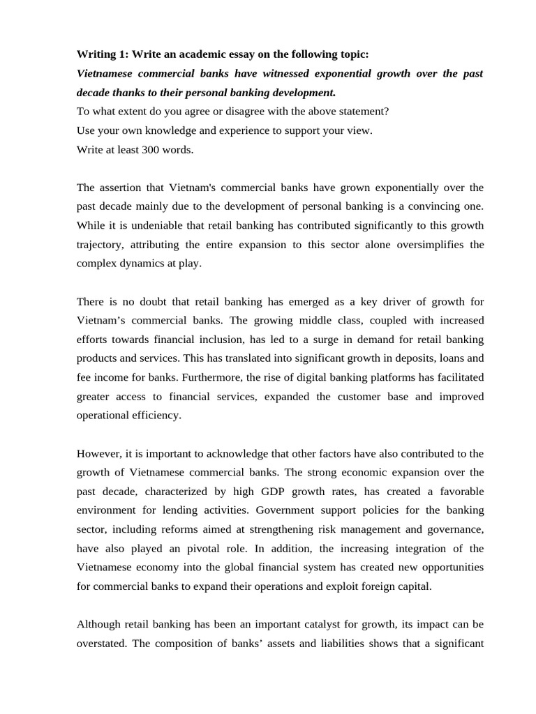 Sample Essay 2 | PDF | Banks | Economic Growth Sample Essay 2 | PDF | Banks | Economic Growth