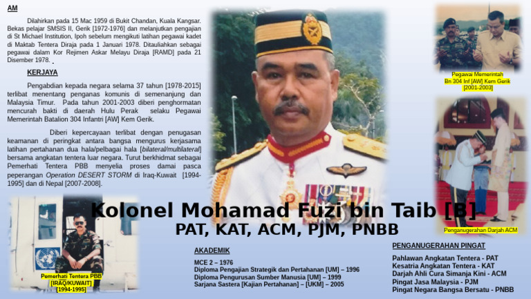 Kolonel Mohamad Fuzi Bin Taib (B) | PDF