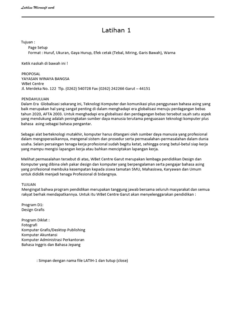 Latihan Microsoft Office | PDF | Seni