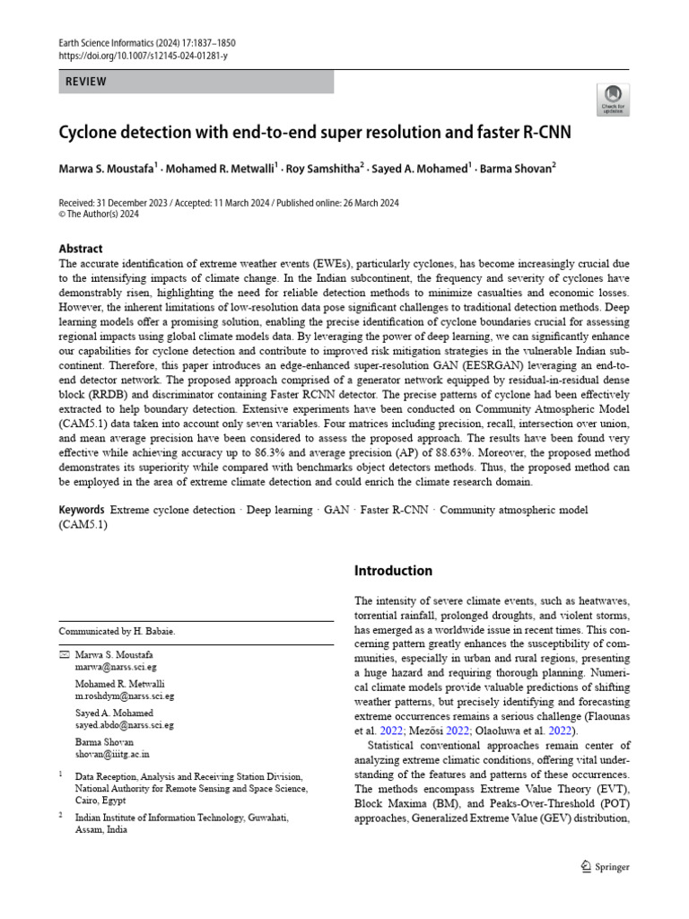 Cyclone Detection With End-To-End Super Resolution and Faster R-CNN ...
