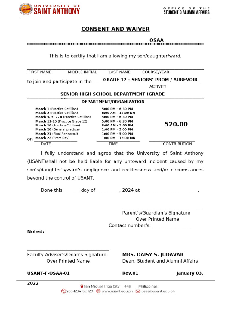 AU REVOIR Consent Waiver New Form | PDF | Common Law