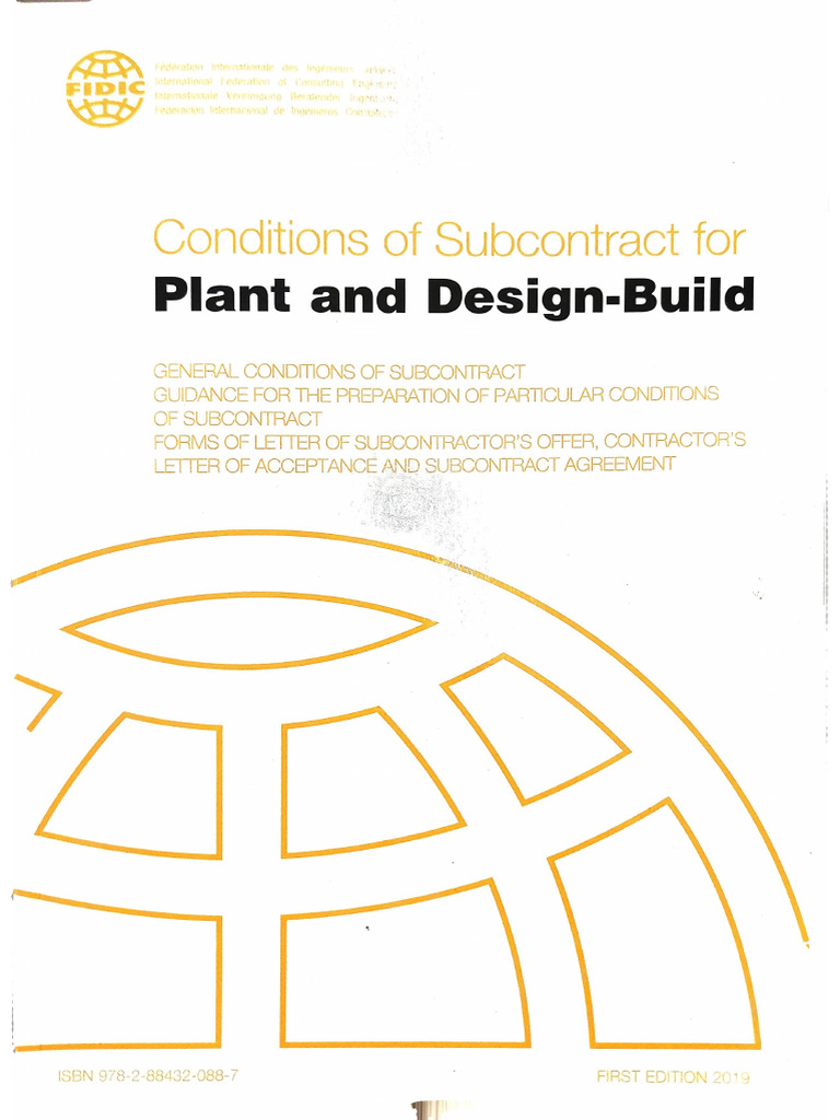 FIDIC YS2019 Conditions of Subcontract For Plant and Design-Build First Edition 2019 | PDF