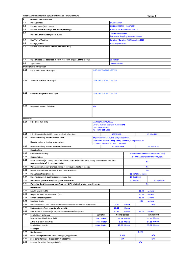Chitose Maru - q88 -Update | PDF | Ships | Pump