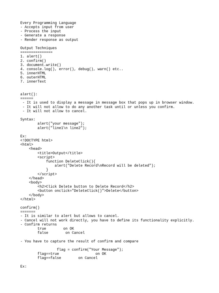 44-Output and Input Techniques | PDF | Software | Computer Science