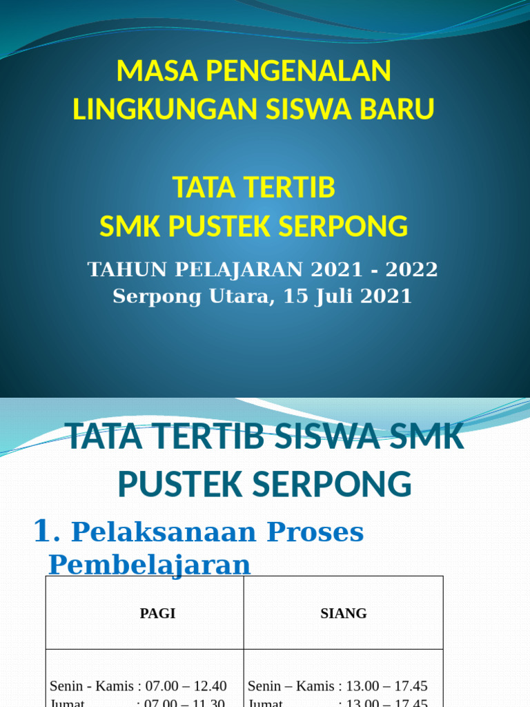 Tata Tertib Siswa Baru SMK | PDF | Karier & Perkembangan